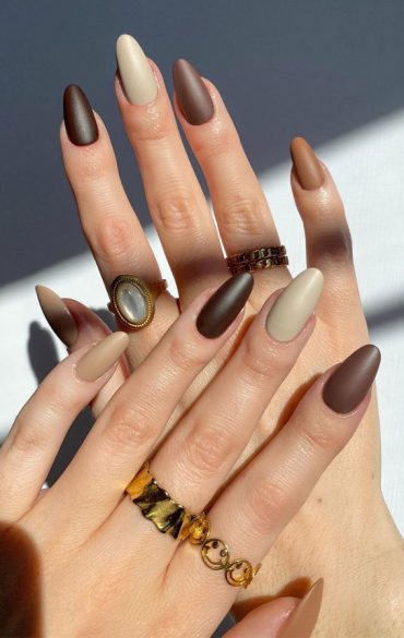 50 Trending Autumn Nail Colours And Designs Cozy Brown And Neutral Nails